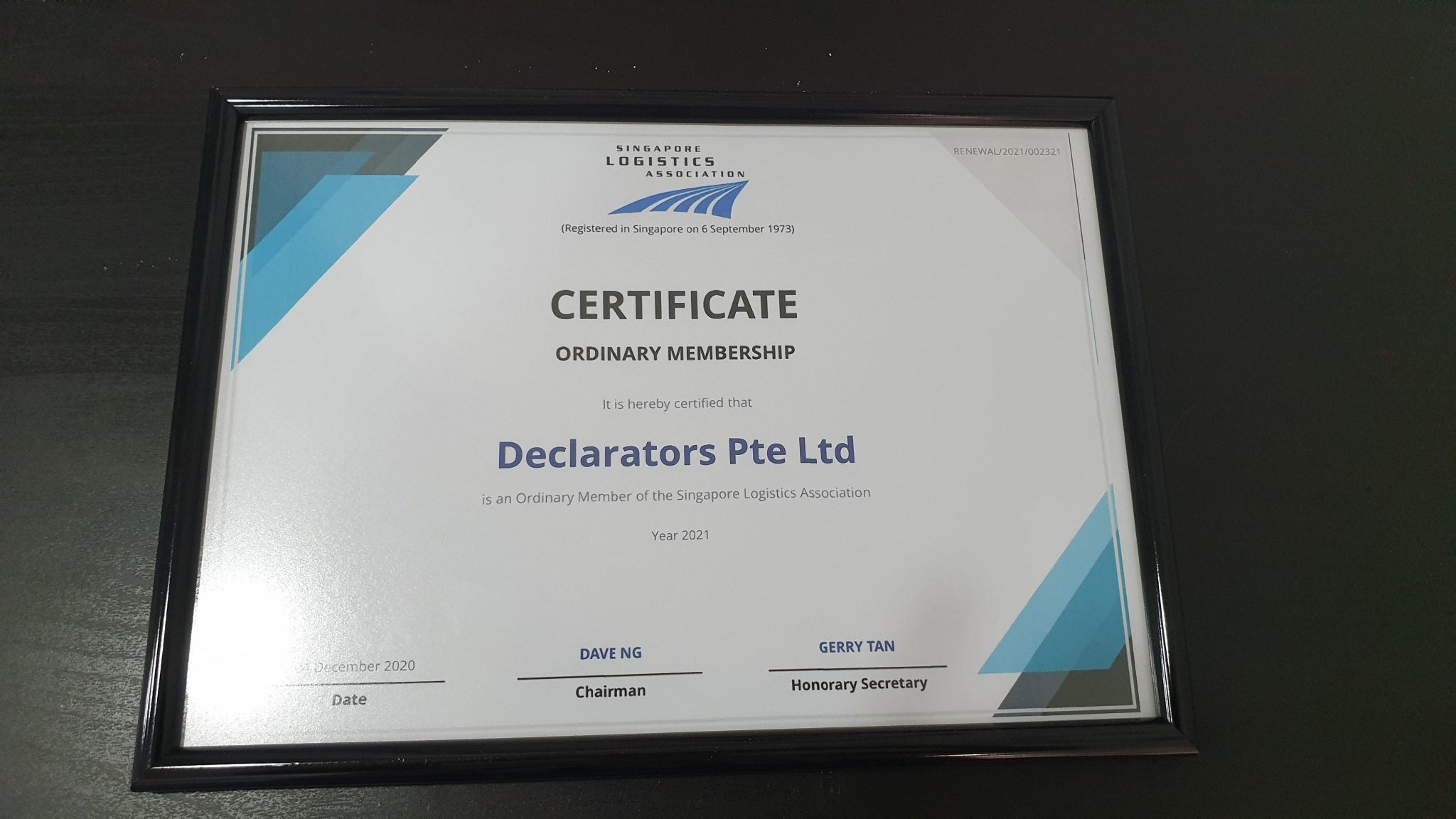 Awards and Certificates – Declarators