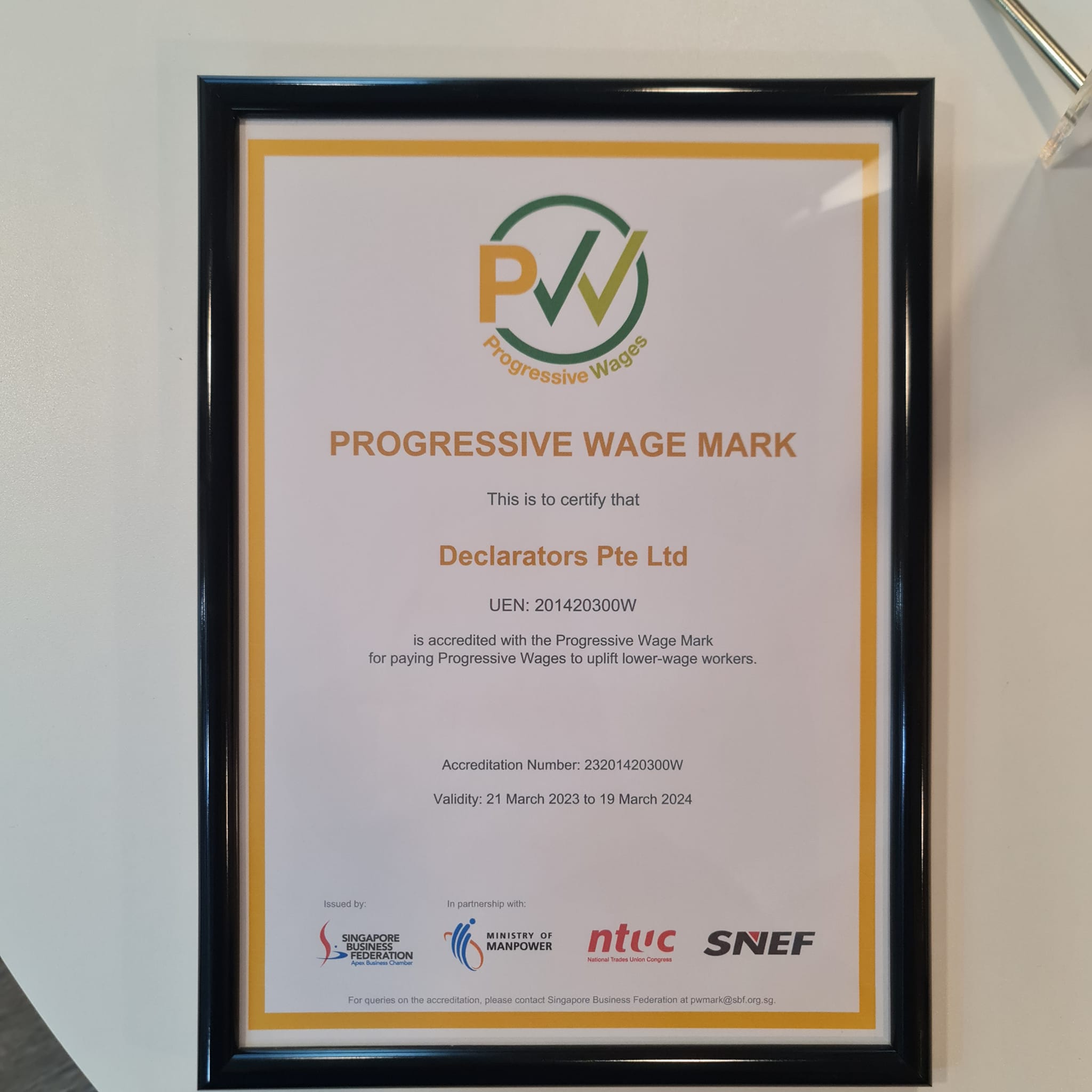 Awards and Certificates | Declarators